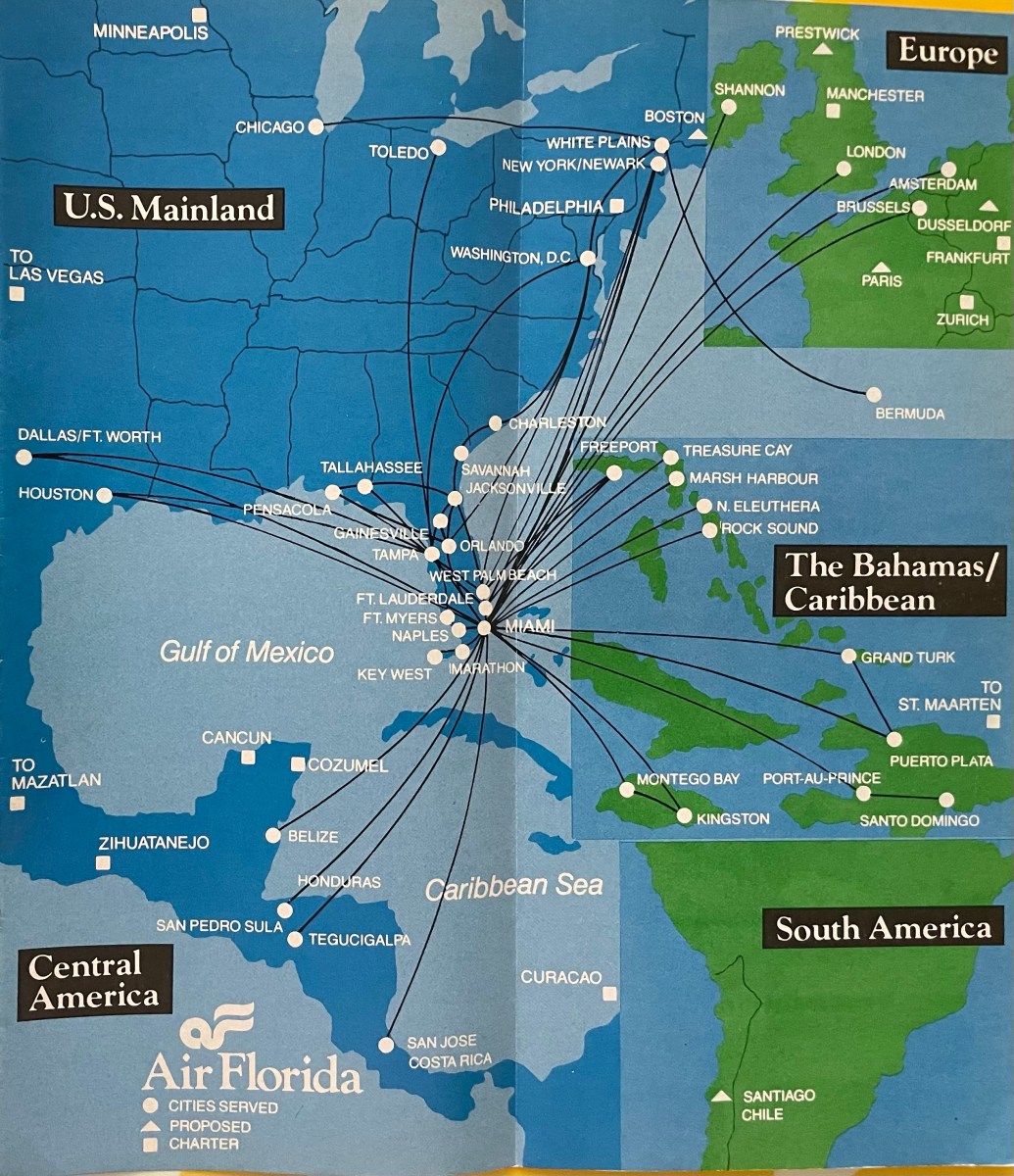 Air Florida routes through the years | The Florida Squeeze